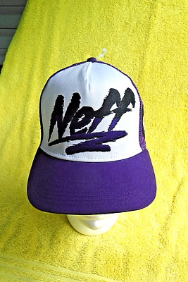 NEW/OOP/DS NEFF CUSTOM GOODS PURPLE/WHITE TRUCKERS CAP/HAT! SKATER ...