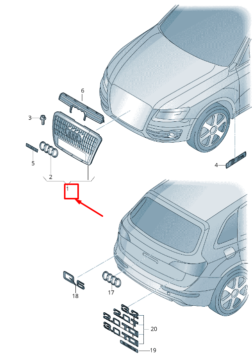 AUDI Q5 8R Radiator Grille 8R0853651AT94 8R0853651A T94 NEW GENUINE | eBay