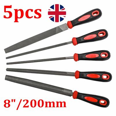 5Pcs 8" 200mm Soft Grip Various Engineers Metal File Set Heavy Duty ...