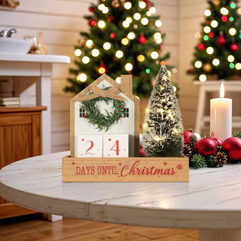 Christmas Tree Countdown Block LED Lighted 99 Days Until Christmas ...