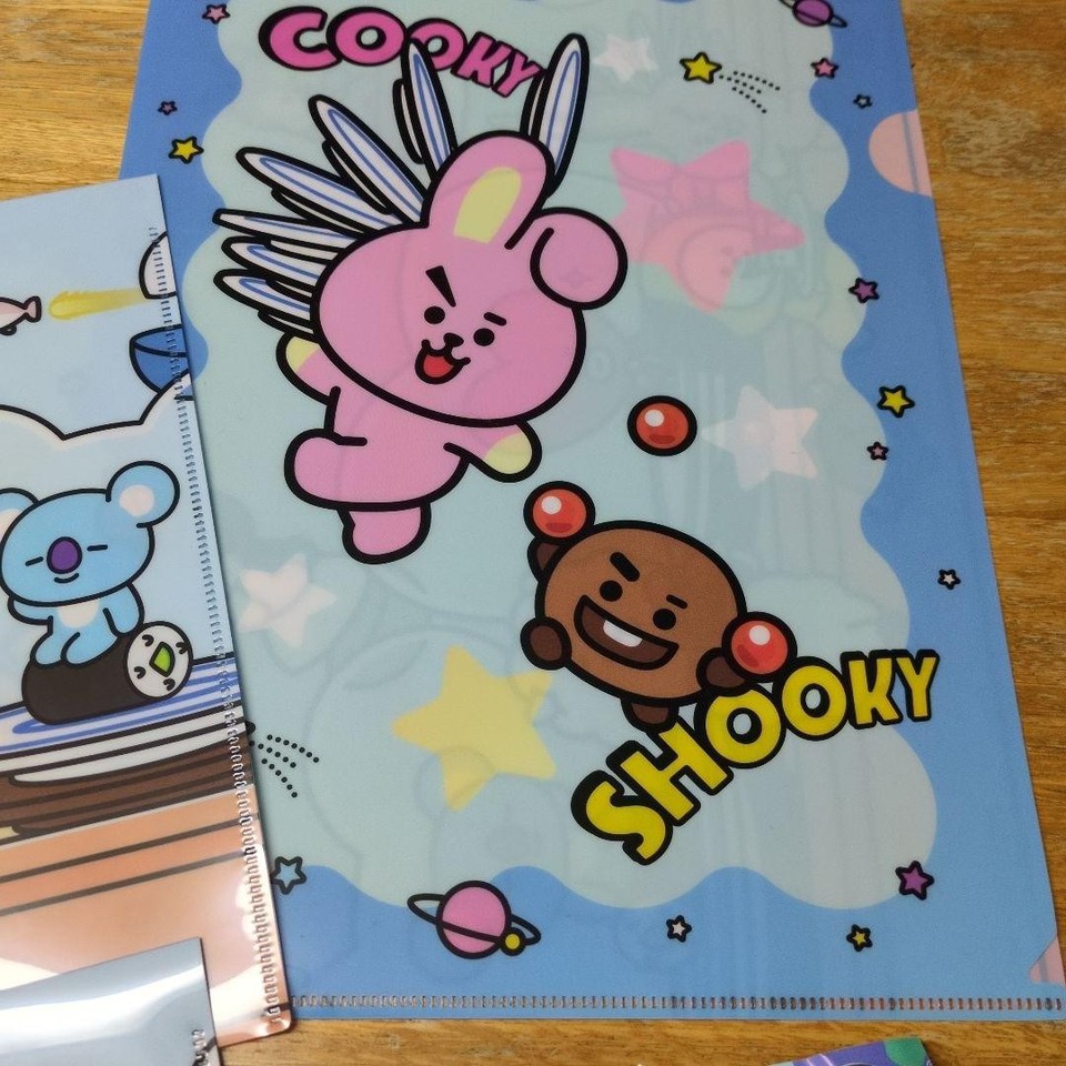 BT21 Cookie Shooky Clear File Set (3) + Acrylic Stickers, NonSale, | eBay