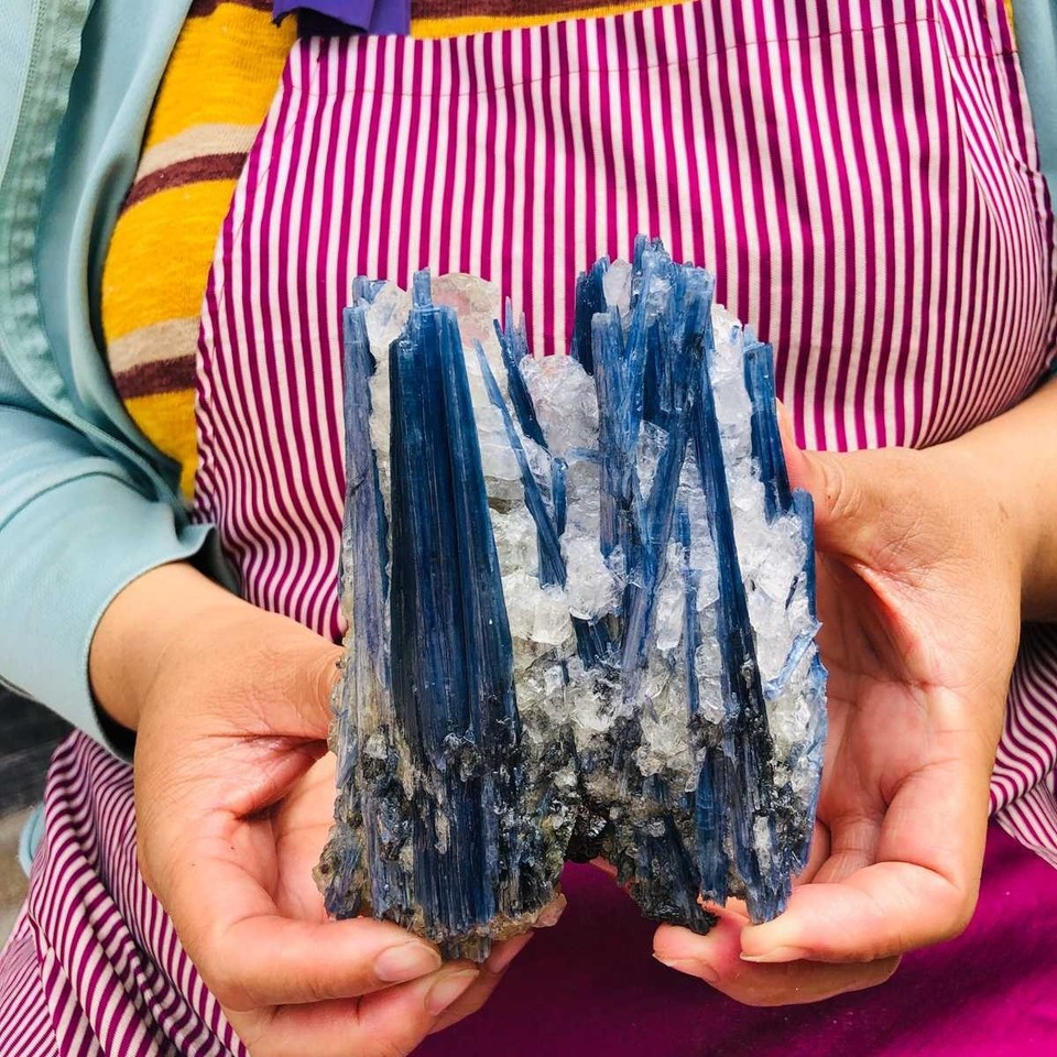 4.42LB 2pcs Natural Blue Kyanite Crystal Quartz Rough Mineral Specimen ...