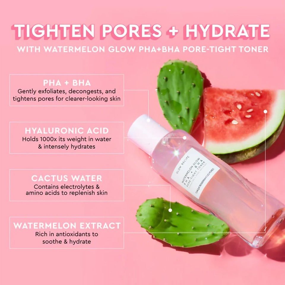 Glow Recipe PHA + BHA Face Toner - Korean Skin Care Toner, Pore ...