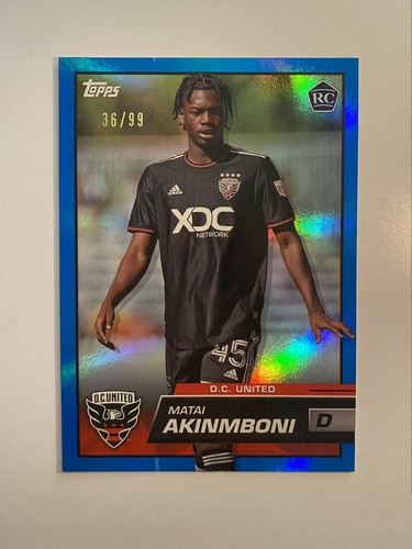 2023 Topps Flagship MLS #91 Matai Akinmboni RC /99 - DC United - BLUE ...