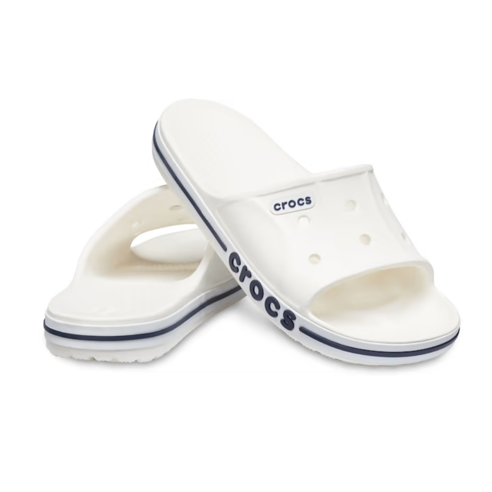 NEW CROCS BAYABAND SLIDE 205392 205392-126 WHITE / NAVY UNISEX SIZE | eBay