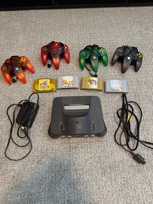 Nintendo 64 Console Bundle W/ 4 Controllers and 4 Games | eBay