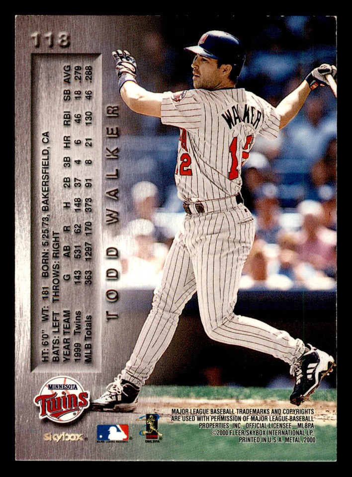 2000 Metal Todd Walker #118 Minnesota Twins | eBay