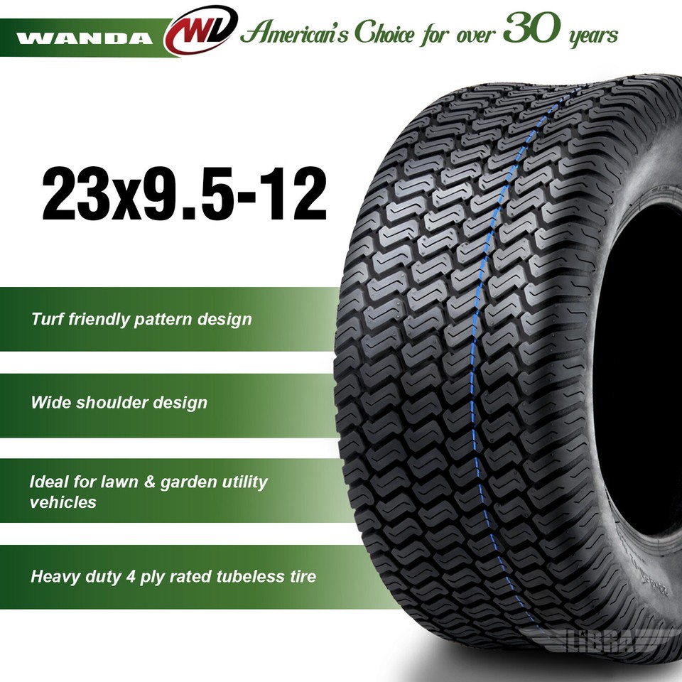 Set 2 of 23x9.50-12 23x9.5-12 Lawn Mower Tires P332 /4PR- 13047 | eBay