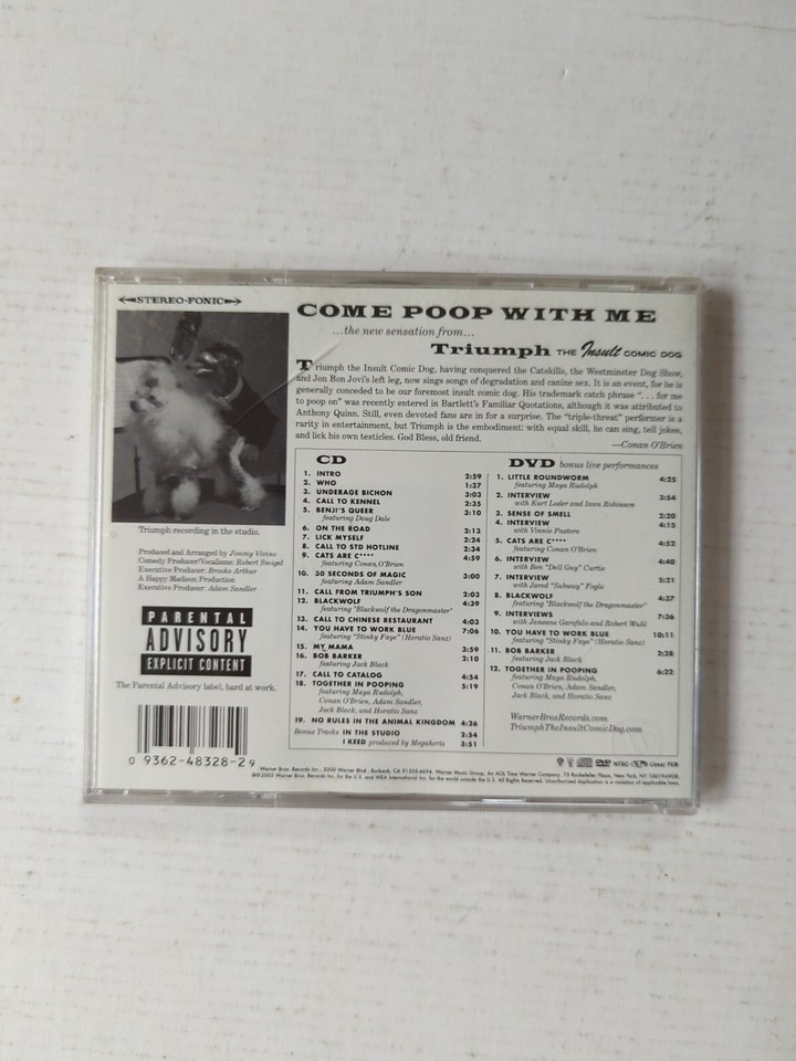 Come Poop with Me by Triumph the Insult Comic Dog (DVD & CD Set ...