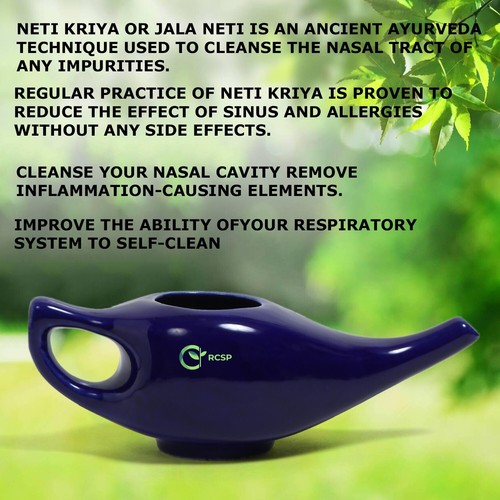 Ceramic Neti Pot for Nasal Cleansing - Handcrafted, Easy-to-Use, and ...