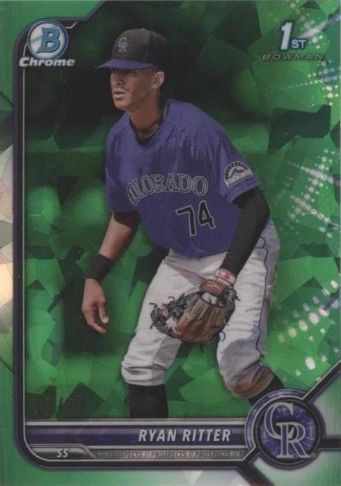 2022 Bowman Chrome Draft Sapphire Edition - Ryan Ritter #BDC-136 Green ...