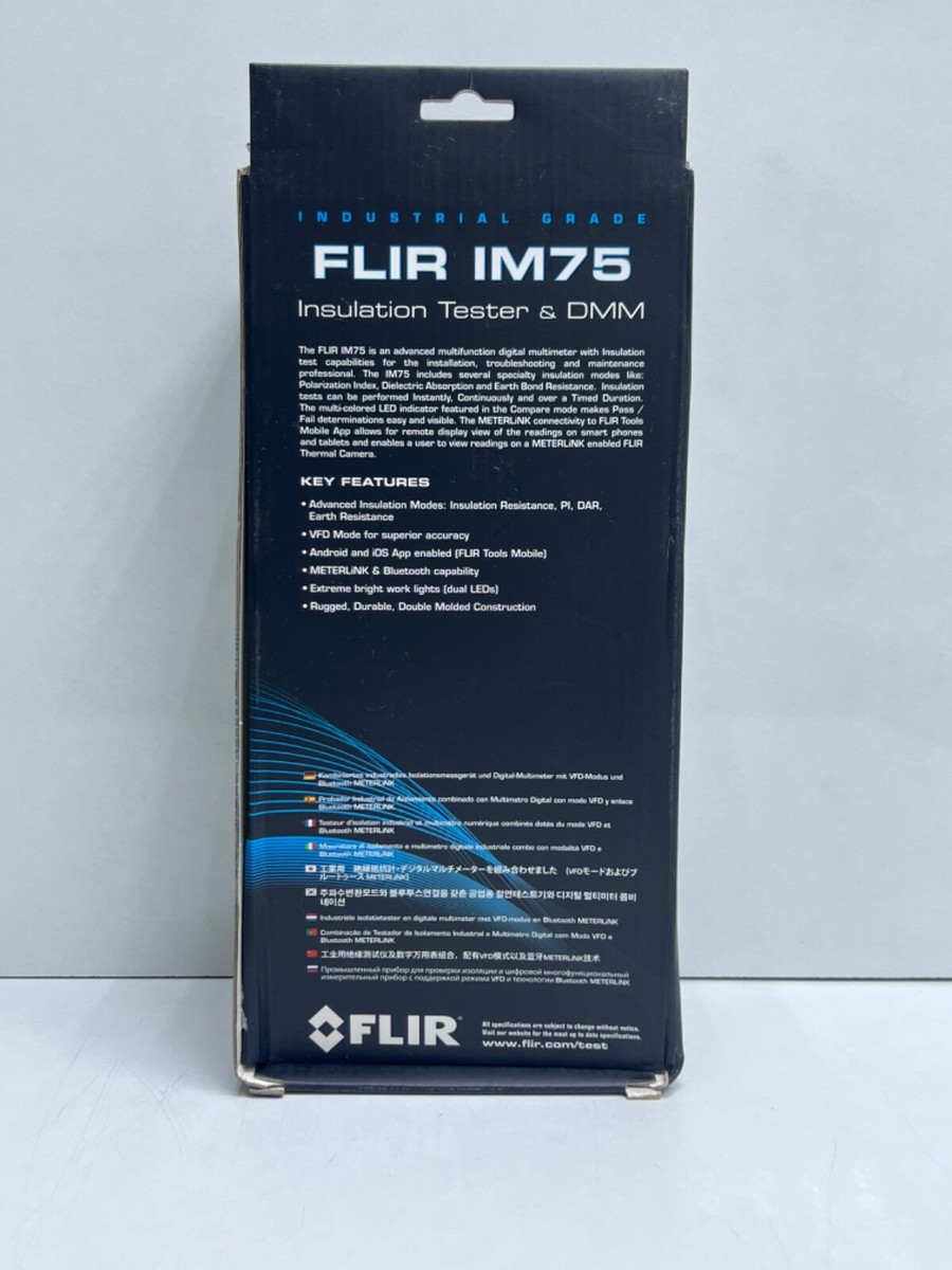 Insulation Tester FLIR IM75 Insulation & DMM Combo With Meterlink® - My ...