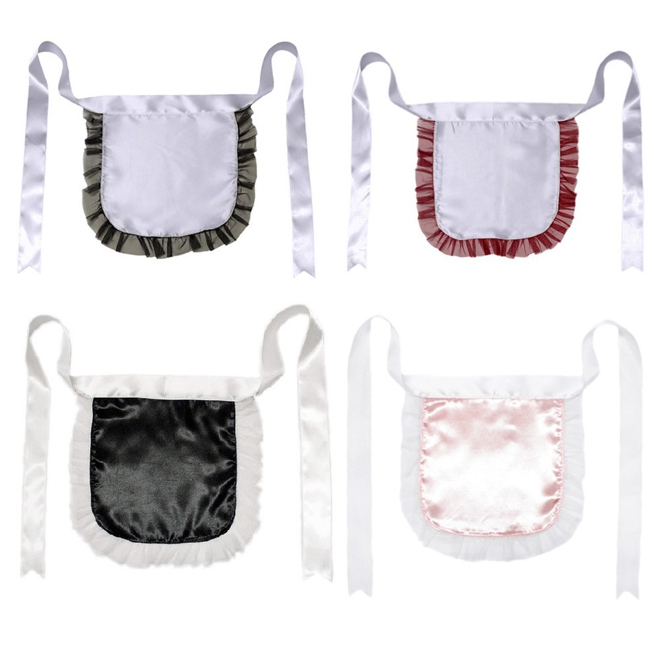 White Satin Apron Red Lace ~ MAID WAITRESS NURSE RED RIDING HOOD ...