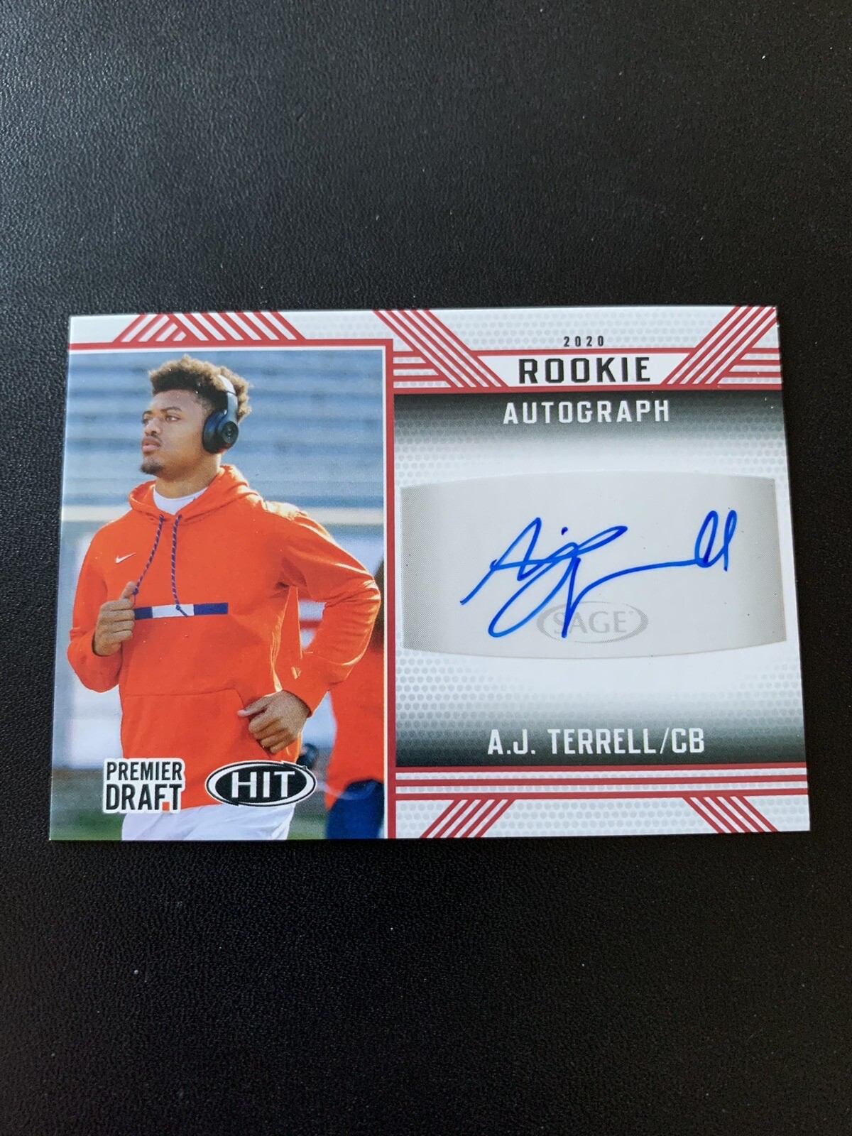 A.J. TERRELL AUTOGRAPH 2020 SAGE HIT ROOKIE CERTIFIED AUTO #A69 FALCONS ...