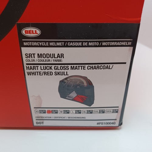 Bell SRT Modular Street Helmet Hart Luck Skull Charcoal / White / Red ...