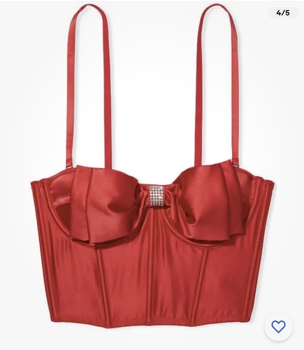 VICTORIA'S SECRET DREAM ANGELS RED CUPPED BOW BRA TOP CORSET BUSTIER 34DD, | eBay