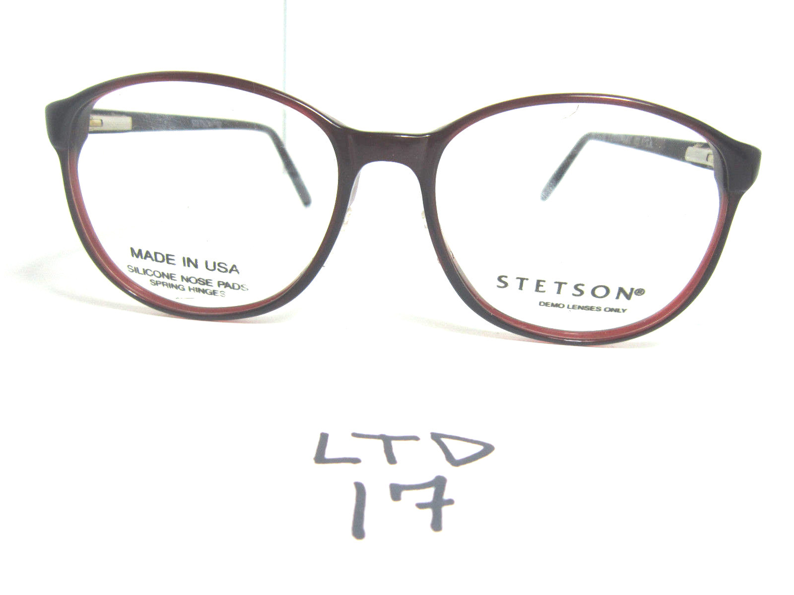 Vintage 80s/90s STETSON Round Eyeglass Frame P3 Style Black Merlot (LTD ...