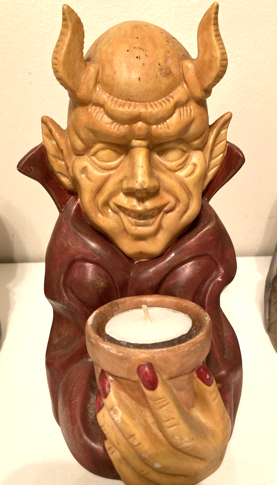 Halloween Vtg Ceramic Devil Candle Holders RARE 1970's Decoration | eBay