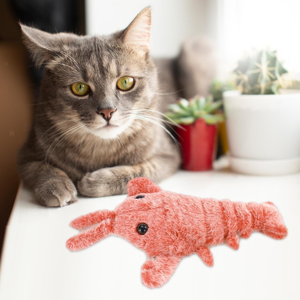 Floppy Lobster Cat Toy Interactive Toy USB Chargeable Dog Toy for ...