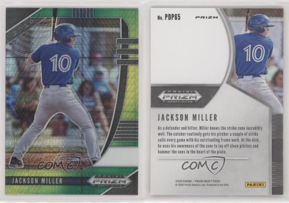2020 Panini Prizm Draft Picks Green & Yellow Hyper Jackson Miller # ...