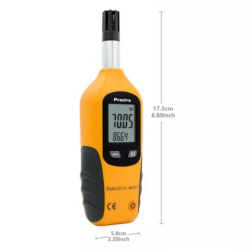Preciva Digital Psychrometer Thermo-Hygrometer, LCD Mini Temperature ...