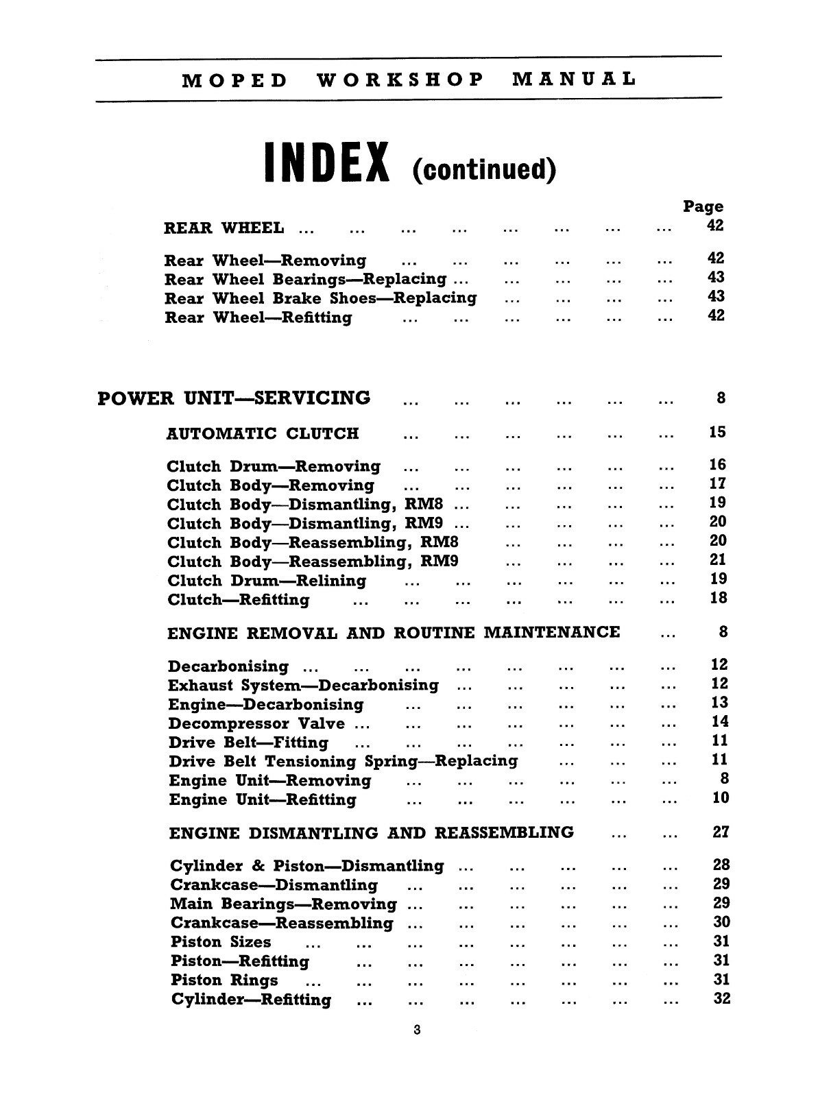Raleigh RM8 MK2 Automatic & RM9 Ulramatic Moped Workshop Manual Booklet ...
