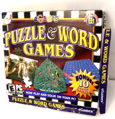 eGames PC CD ROM Video Game Puzzle And Word Games For Windows PC 10/8 ...