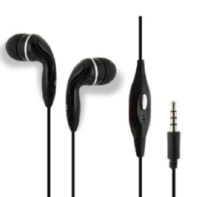Black Universal 3.5mm Earphones Remote Control w Mic. Handsfree Stereo ...