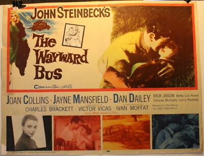1957 "The Wayward Bus" 21 x 27" Trimmed Half Sheet Original Movie ...
