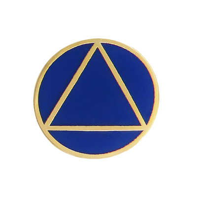 Alcoholics Anonymous AA Symbol Sobriety Circle & Triangle Pin Badge | eBay