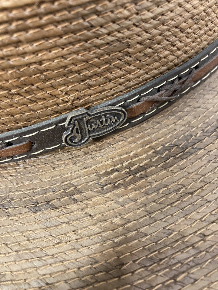 JUSTIN Wide Brim Stetson Style Stray Cowboy Hat-Size 7-Handmade in ...