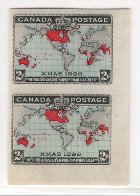 1898 Canada SC 86a 2c imperf PAIR Vertical, Imperial Penny Postage ...