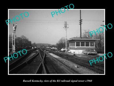 OLD POSTCARD SIZE PHOTO OF RUSSELL KENTUCKY THE RJ RAILROAD SIGNAL ...