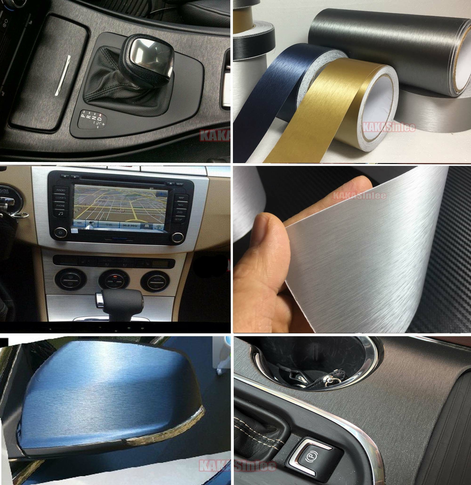 Car Home Metallic Matte Brushed Grain ALUMINUM Vinyl Wrap Sticker Tape ...