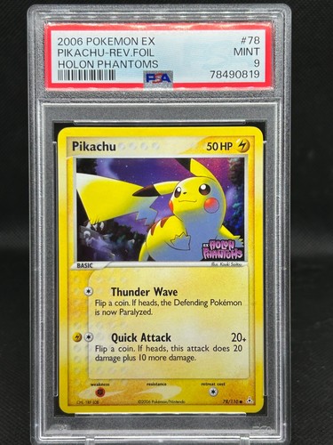 2006 Pokemon EX Holon Phantoms Pikachu Reverse Holo #78/110 PSA 9 (B ...