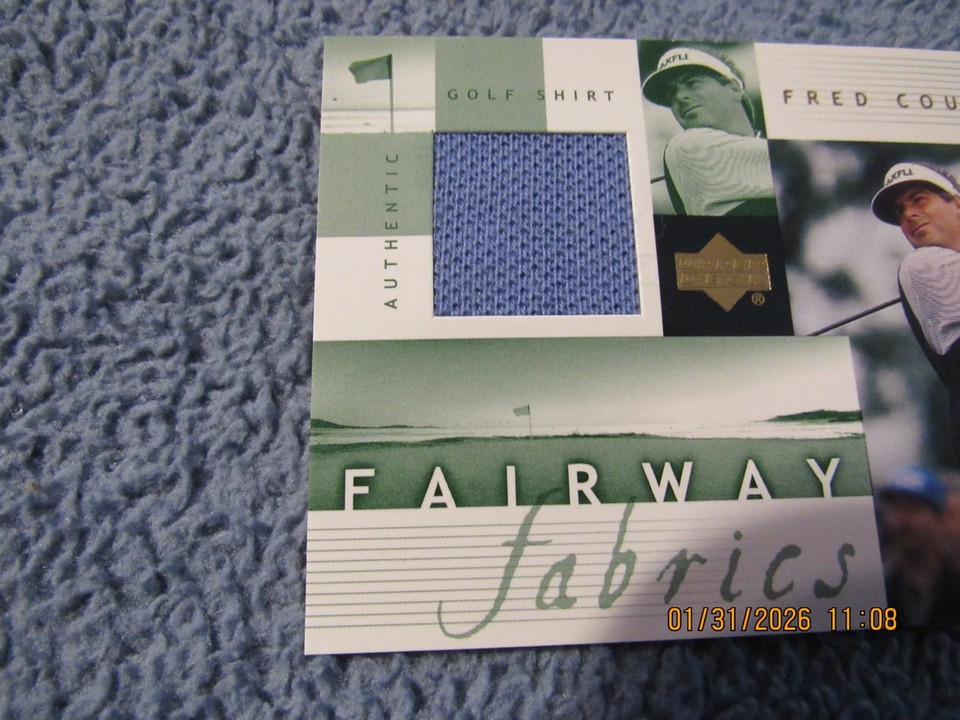 2002 Upper Deck Golf Fairway Fabrics Golf Shirt Card Fred Couples | eBay
