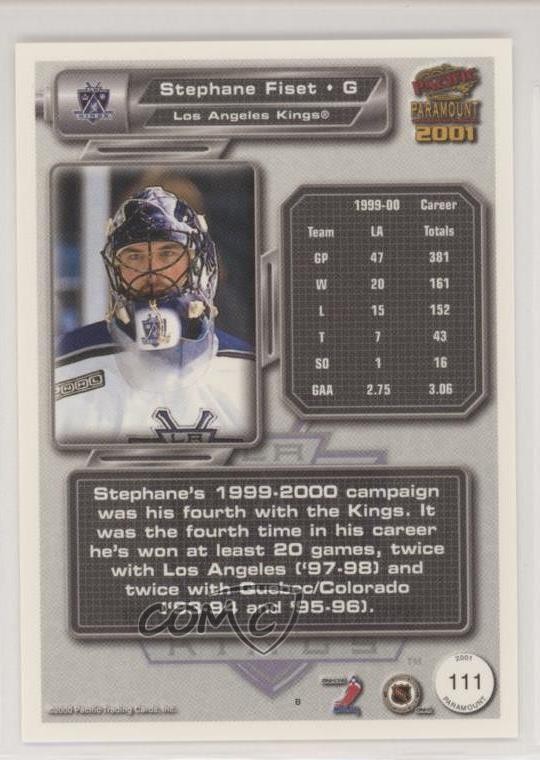 2000-01 Pacific Paramount Copper Stephane Fiset #111 0q3 | eBay