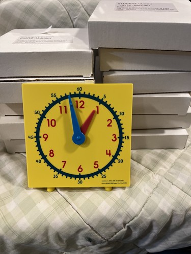 11 Pk ETA Learning Manipulative Geared Mini Clock 5" Class Room Clocks ...