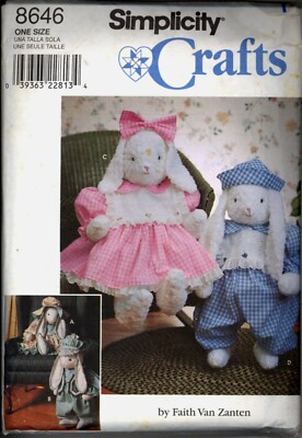UC Faith Van Zanten 27” Bunny Clothes Stuffed Toy Simplicity 8646 ...