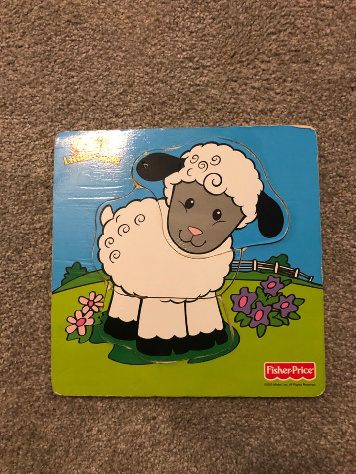 Fisher Price Puzzle little people Cute Vintage LAMB play and learn fun ...
