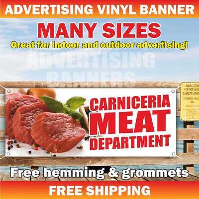 CARNICERIA MEAT DEPARTMENT Advertising Banner Vinyl Mesh Sign Butcher ...