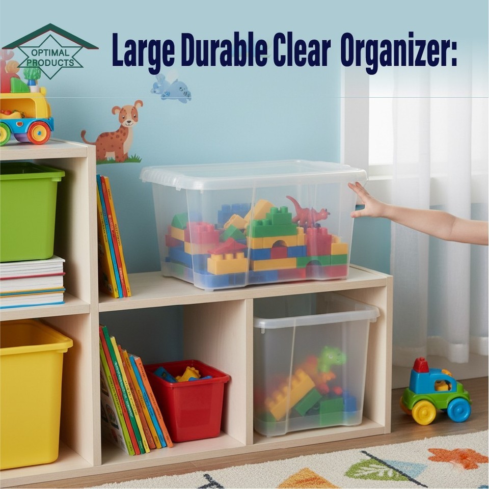 Set Of 5 Plastic Storage Box Boxes WITHOUT LIDS UK MADE Home Office ...