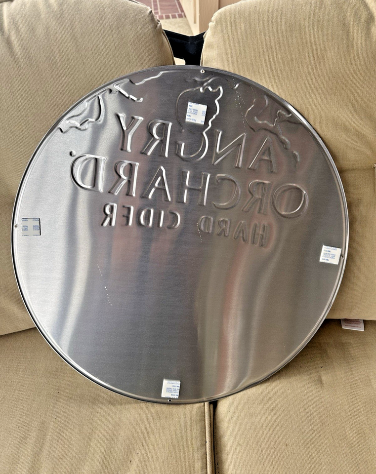 Angry Orchard Hard Apple Cider 20" Round BEER Sign Metal Tin Tacker ...