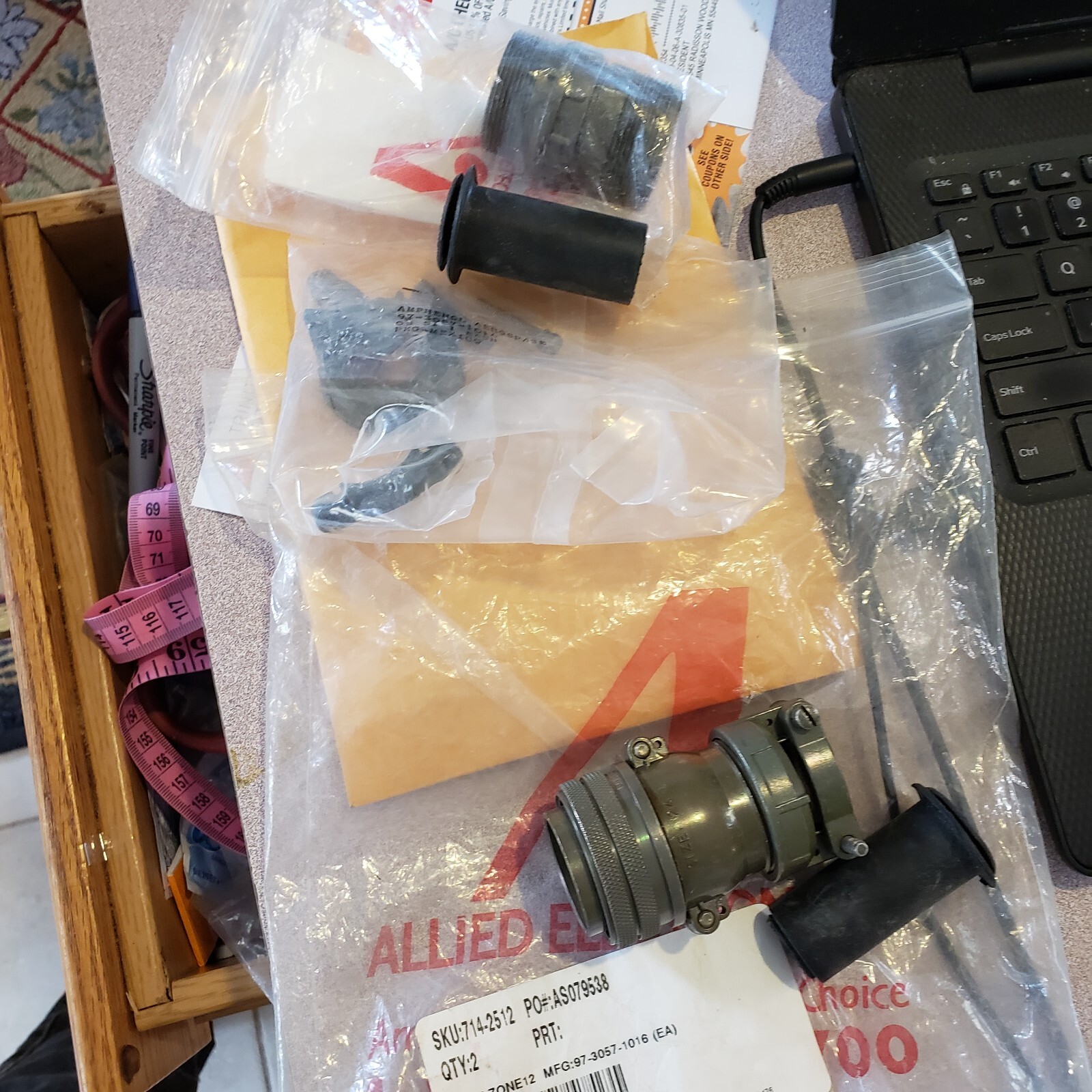 NEW Amphenol Connector Cable Male & Female KIT MIL SPEC 97-3101A-24-21S ...