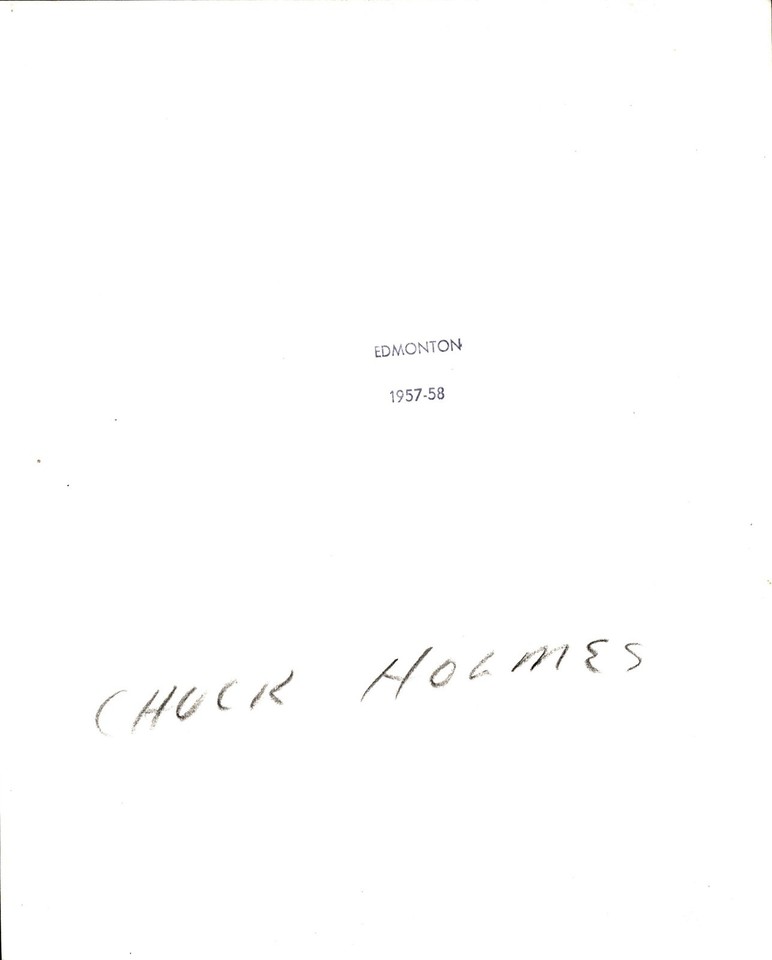 PF5 Original Photo CHUCK HOLMES 1957-58 EDMONTON FLYERS WHL HOCKEY ...
