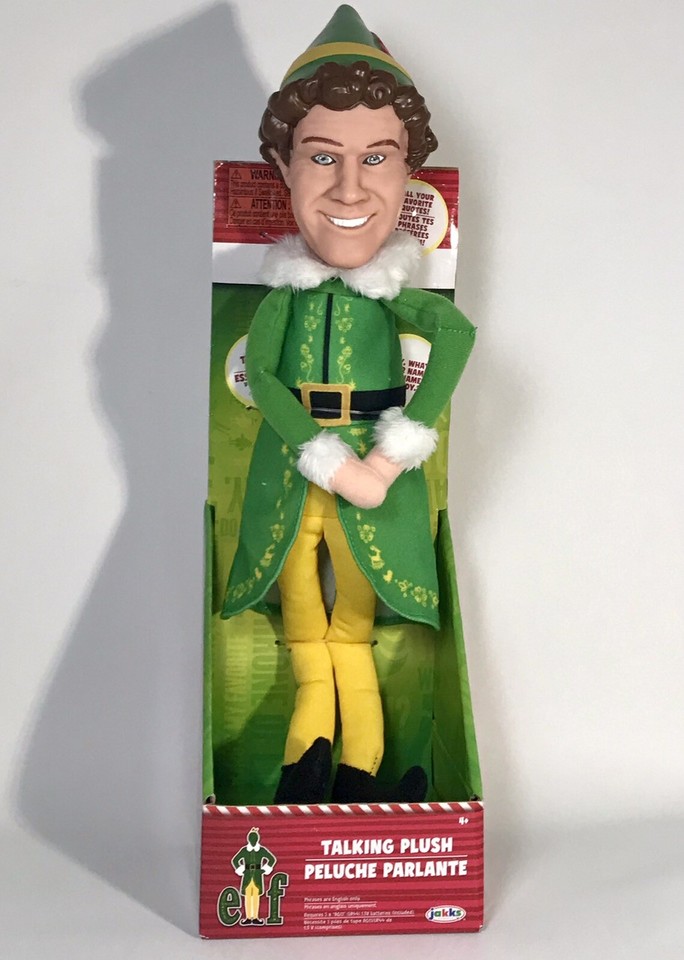 BUDDY THE ELF Talking Plush Toy 14" Tall 15 Phrases From Movie Inspired ...