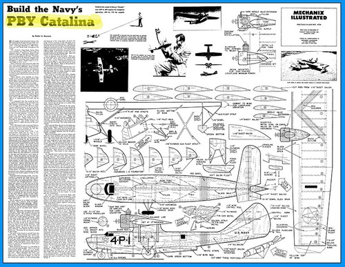Model Airplane Plans (UC): PBY Catalina 36" 1/36 Scale for .049-.19 ...