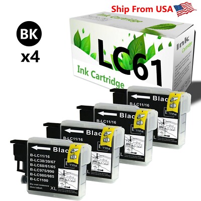 (4PK,Black) LC 61 LC61 Ink Cartridge for DCP-375CW MFC-795CW Printer | eBay