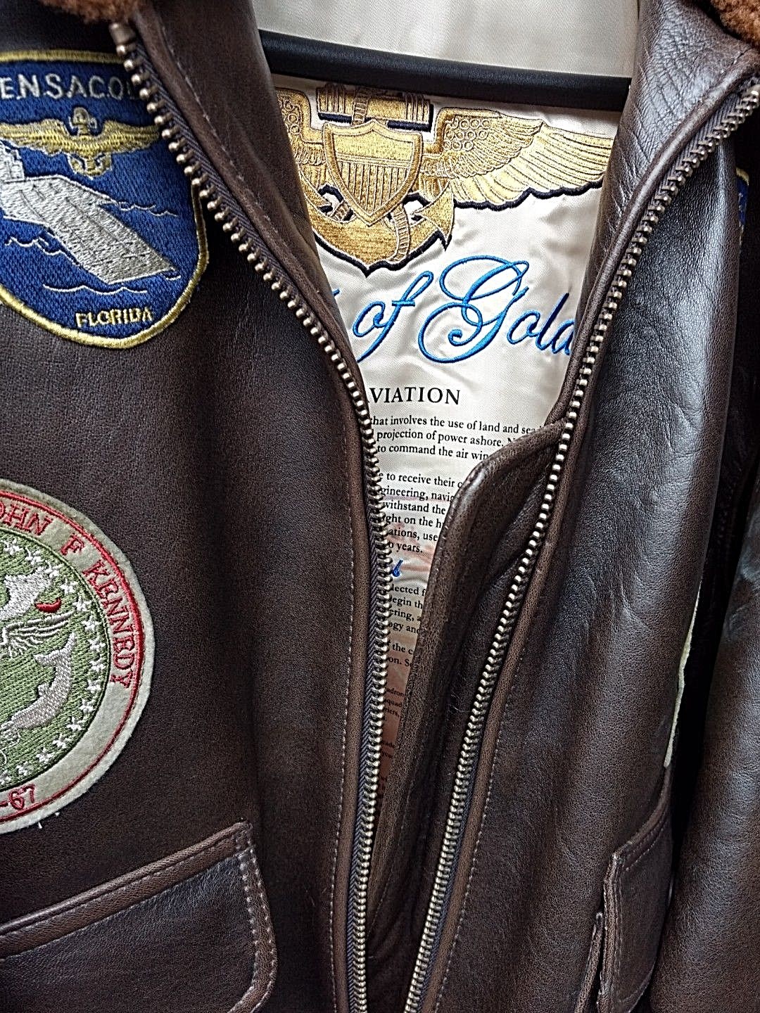 Schott NYC Wings of Gold Flight Jacket/Brown Antique Lambskin 4xlarge ...