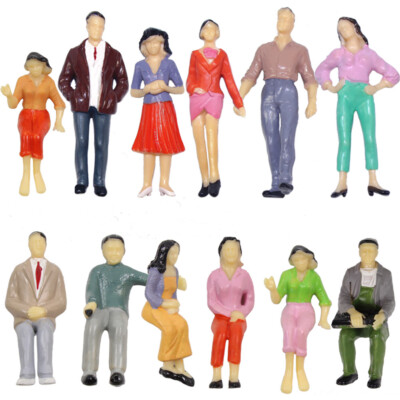 12pcs G Scale Figures 1:25 Seated Standing People 12 Different Poses ...